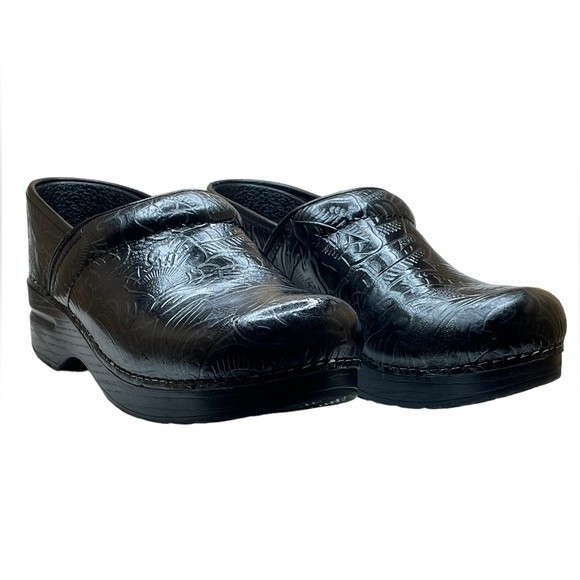 Dansko | Shoes | Dansko Shoe Clogs Black Tooled Leather | Poshmark